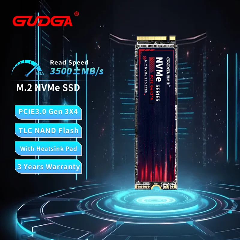 GUDGA 노트북용 SSD NVME M2 PCIe 3.0 128G 256G 512G 1TB 하드 드라이브 디스크, M.2 Mvme 내장 솔리드 스테이트 SSD 드라이브 M2 ...