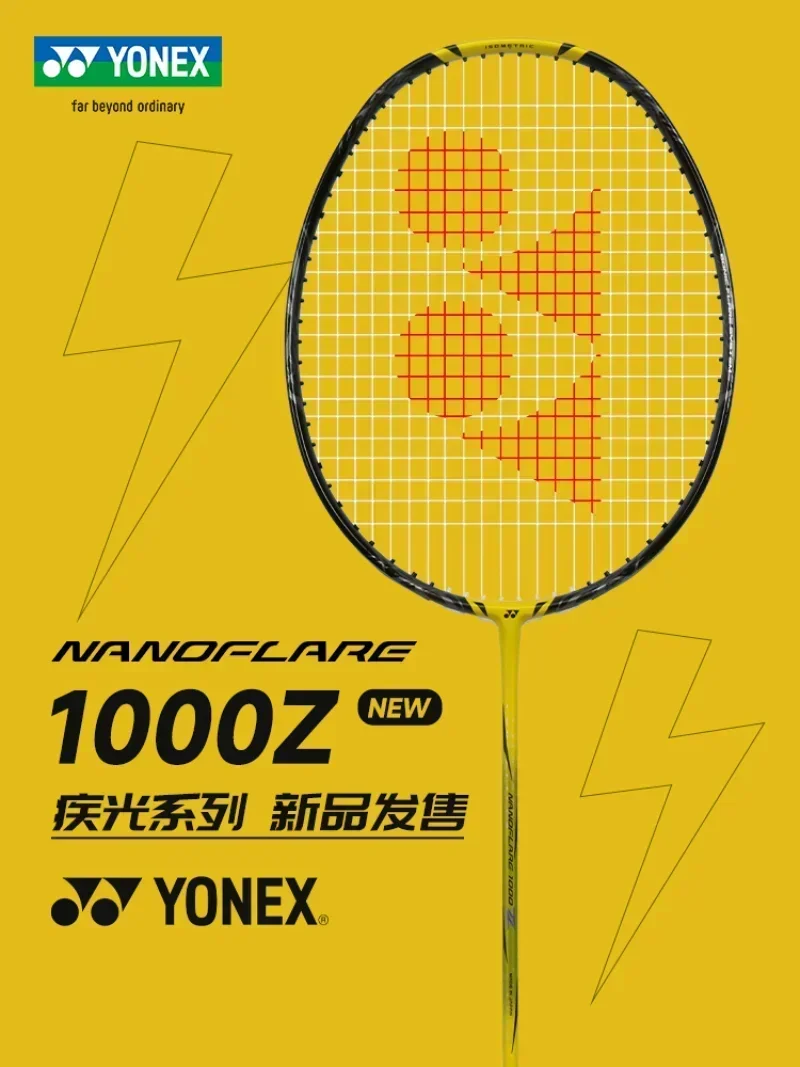 Nouvelle raquette de badminton YONEX YY ultra-légère en fibre de carbone Flash NF 1000Z jaune ...