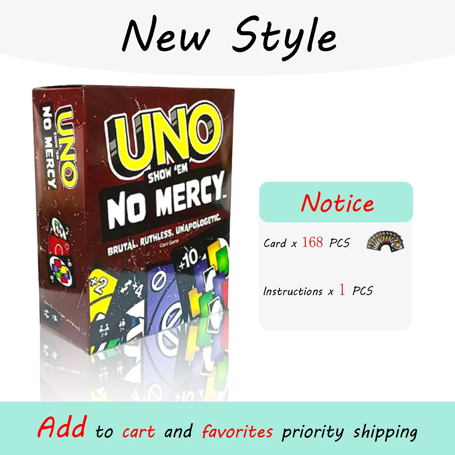 Uno no mercy Card UNO Cards Game Board Uno Pocket Cards | Walmart en línea