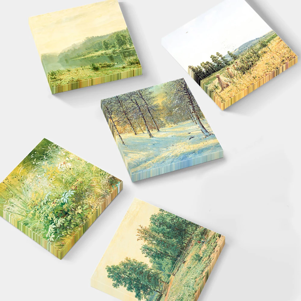50-Sheets-Art-Painting-Series-Memo-Pad-Sticky-Notes-Creative-DIY ...