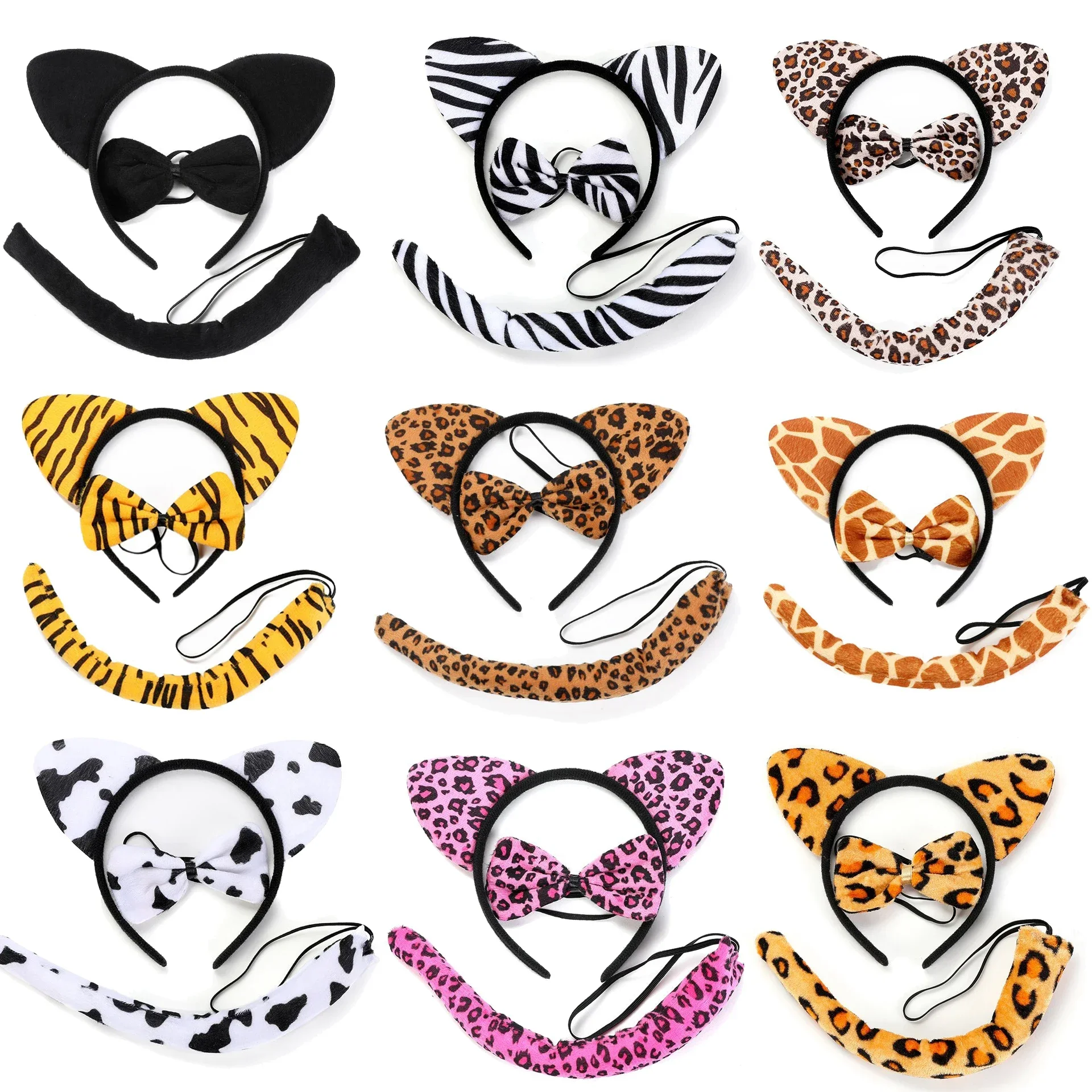 Leopard Cat Ear Headband for Cat Ear Hair Hoops Night Party Animal ...