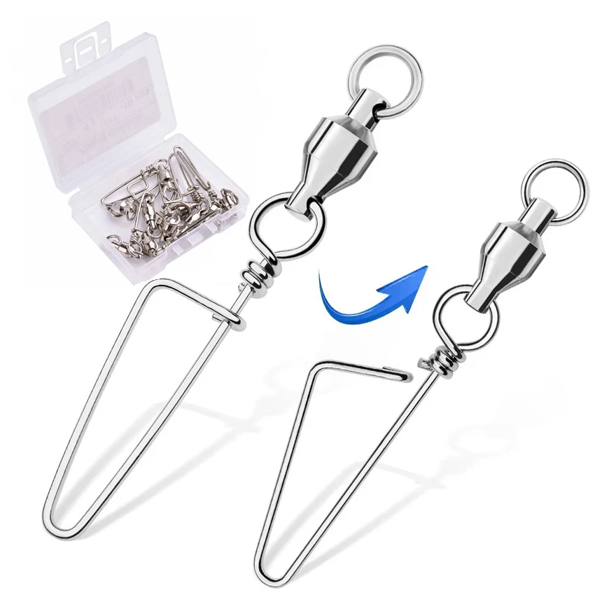 10ชิ้น/กล่องตกปลา Swivels Snap 0 #-6 # Ball แบริ่งโรลลิ่งหมุนสำหรับ ...