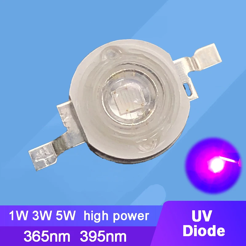 10 pz 1W 3W 5W UV ultravioletto viola 365nm 395nm LED perline parte leggera