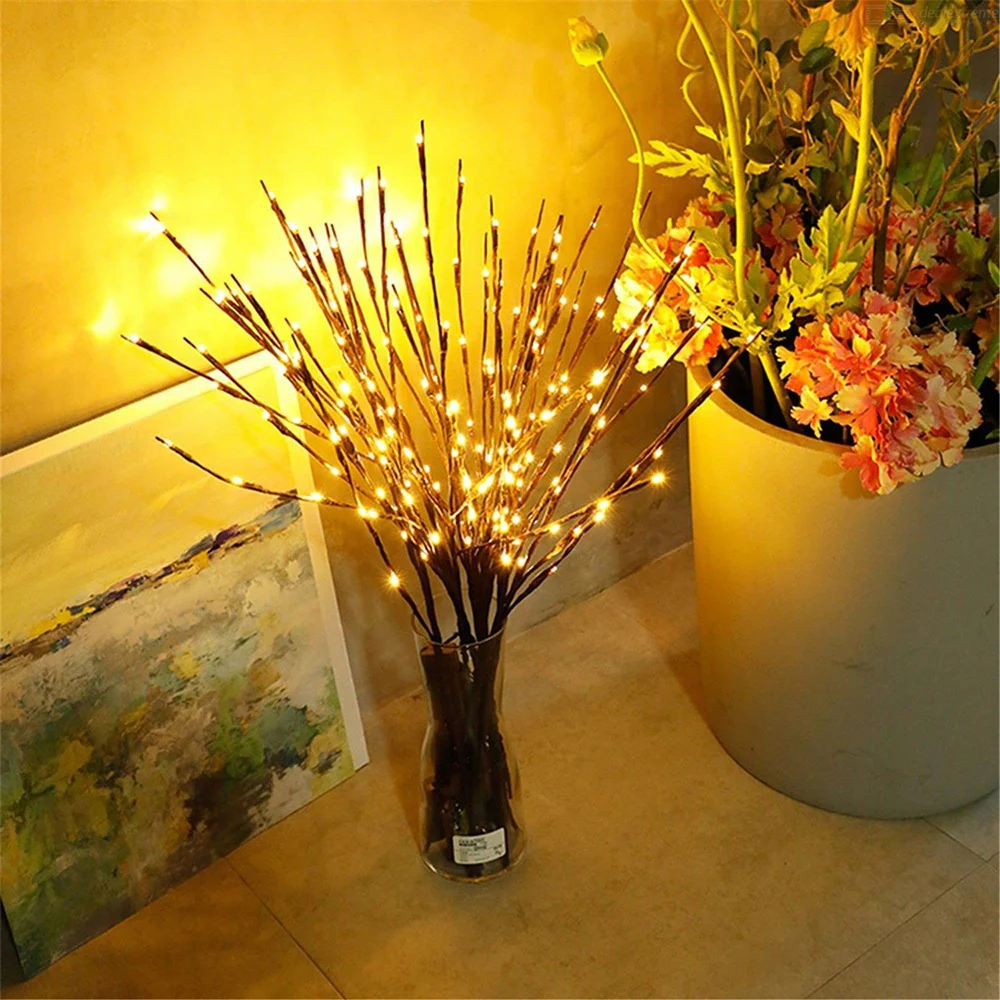 73cm 20 Bulbs LED Branch Lights Battery Powered Willow Twig Lighted ...