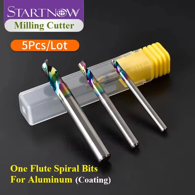 Startnow-5Pcs-Lot-End-Mill-Bit-One-Flute-Spiral-Bits-Coating-Aluminium ...