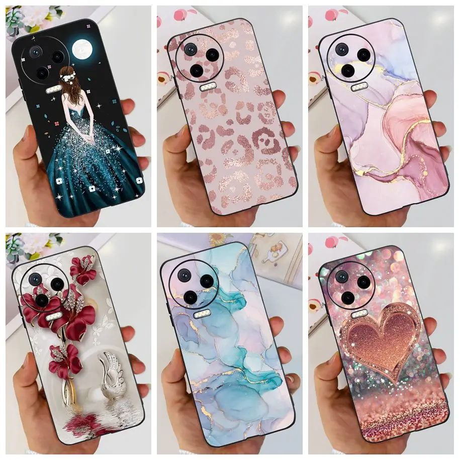 For-Infinix-Note-12-2023-Case-X676C-Soft-Silicone-Marble-Flower-TPU ...