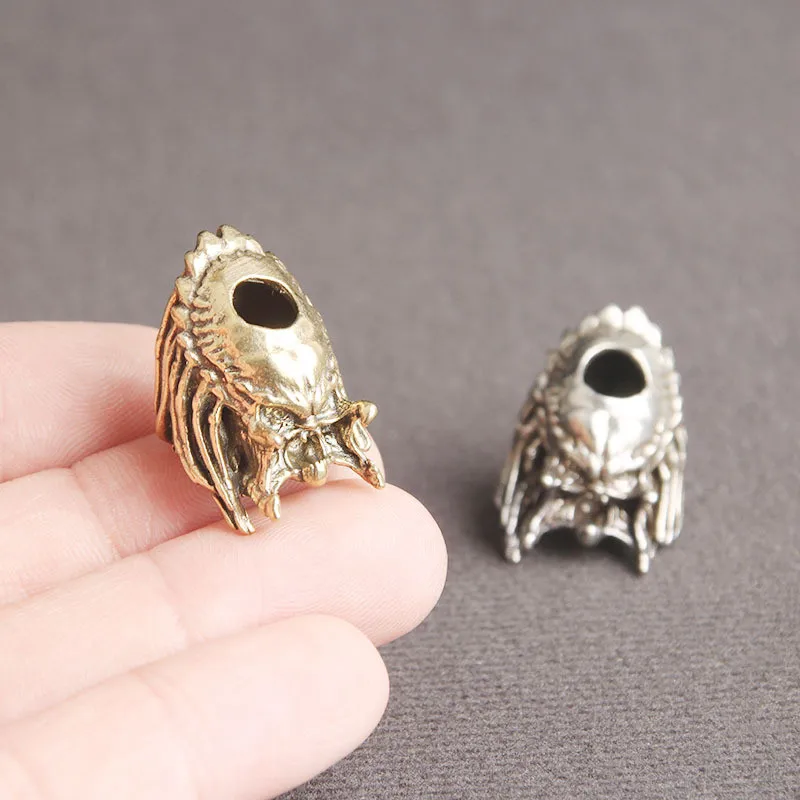 Alien Beast Face Iron Warrior Knife Bead Handmade Woven Paracord ...