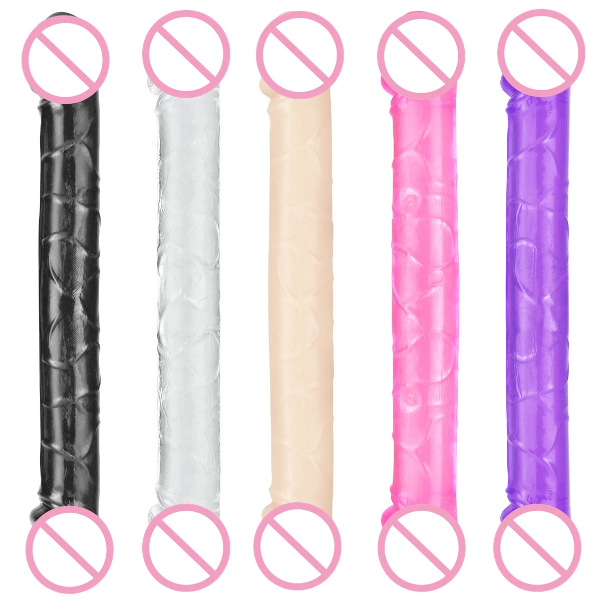 Double-Head-Dildo-Long-Jelly-Realistic-Dildo-Double-Ended-Dildo-Flexible-Penis-for-Women ...