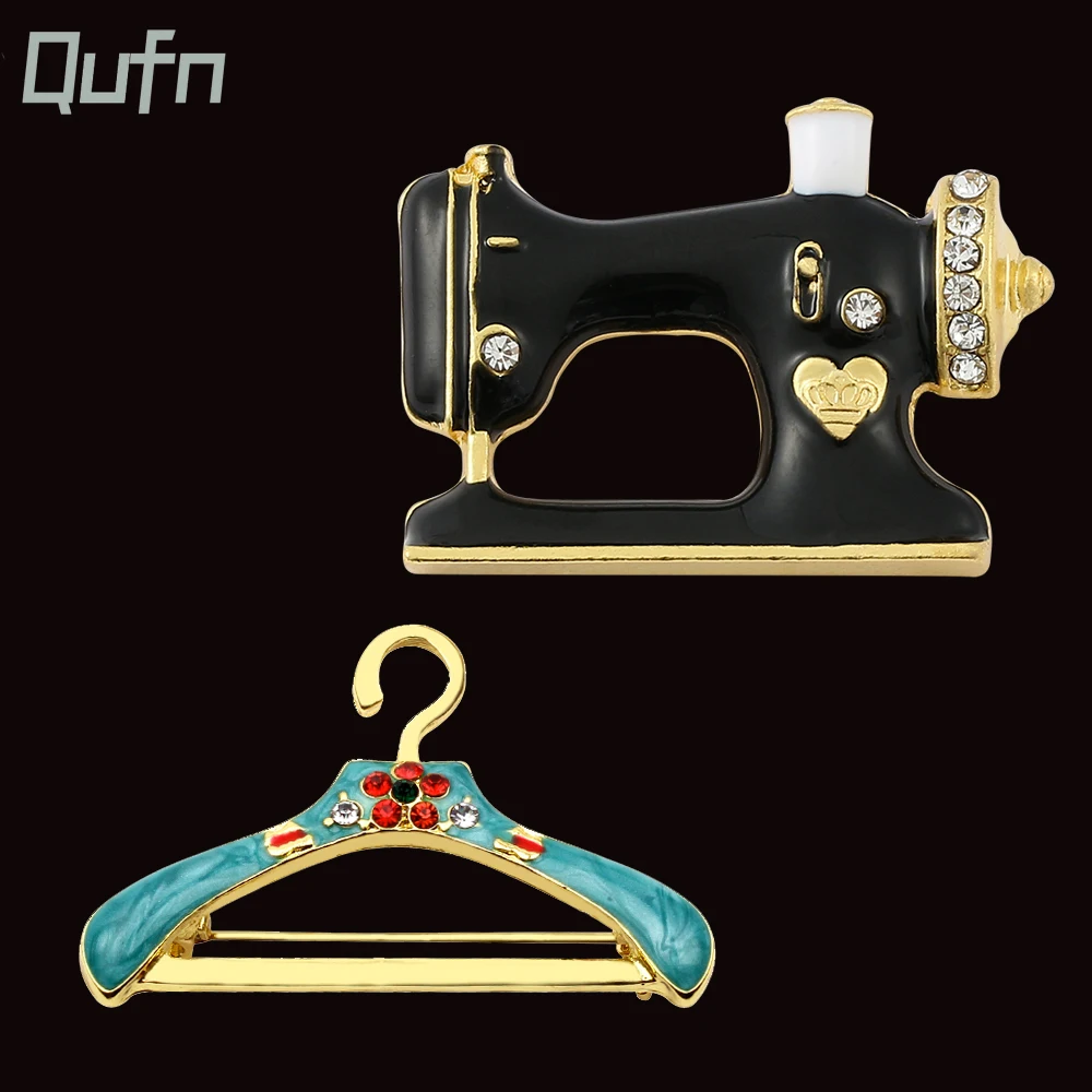 Vintage-Black-Creative-Sewing-Machine-Brooch-Women-Pin-Brooches-Enamel ...