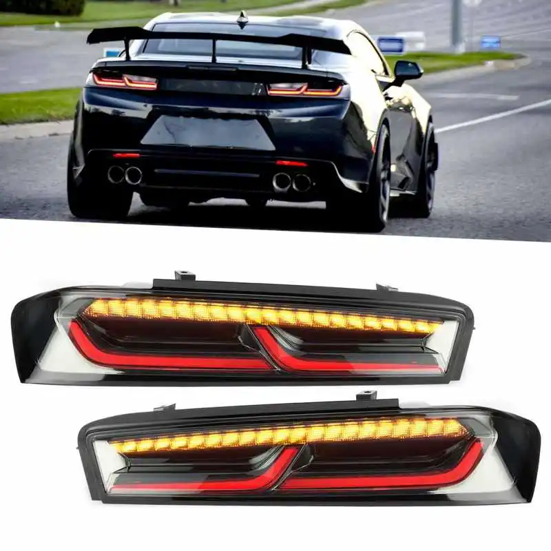 VLAND-Full-LED-Dynamic-Tail-Lights-Smoked-Lens-For-Chevrolet-Camaro ...