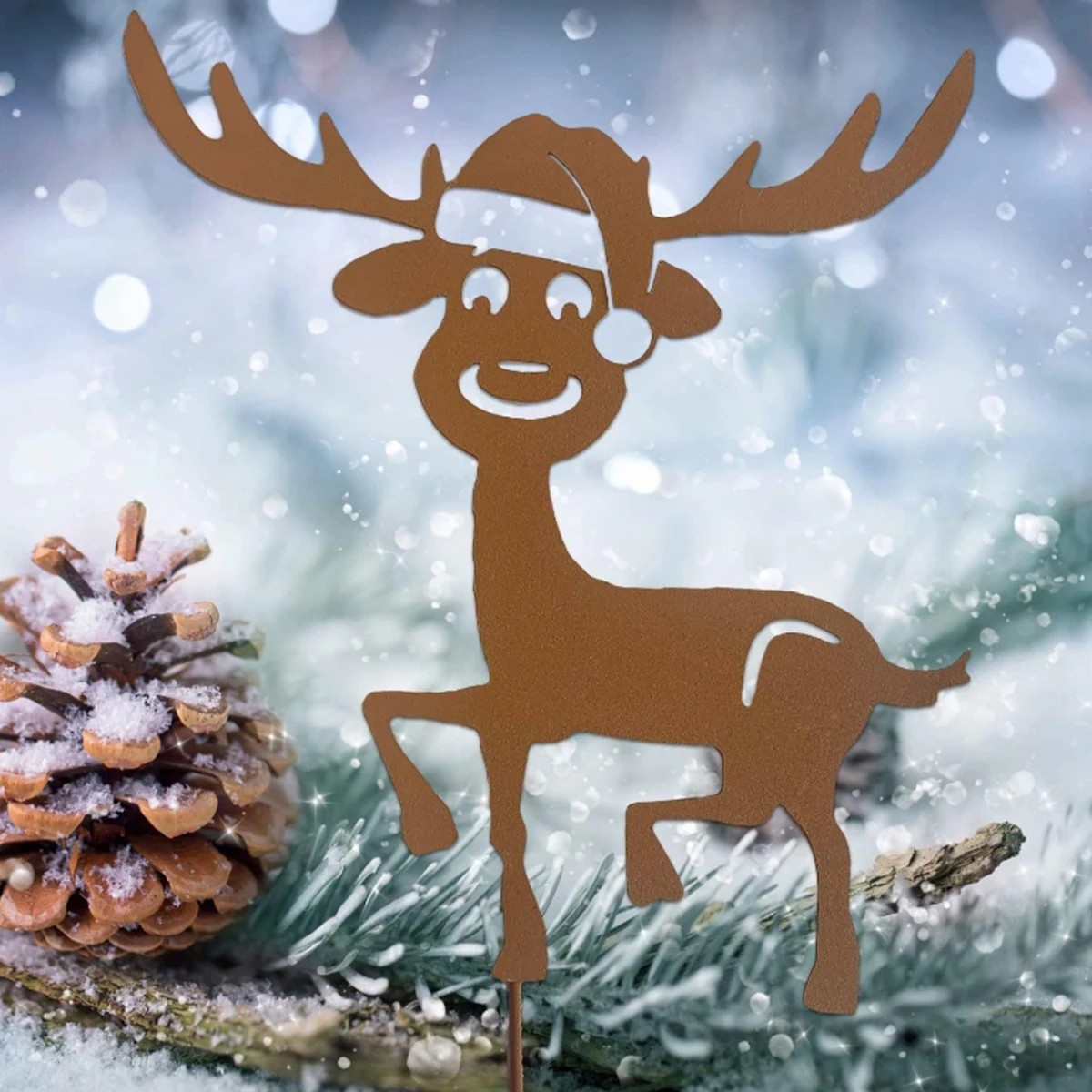 1Pc Christmas Garden Decoration, Wrought Iron Reindeer, Cute and ...