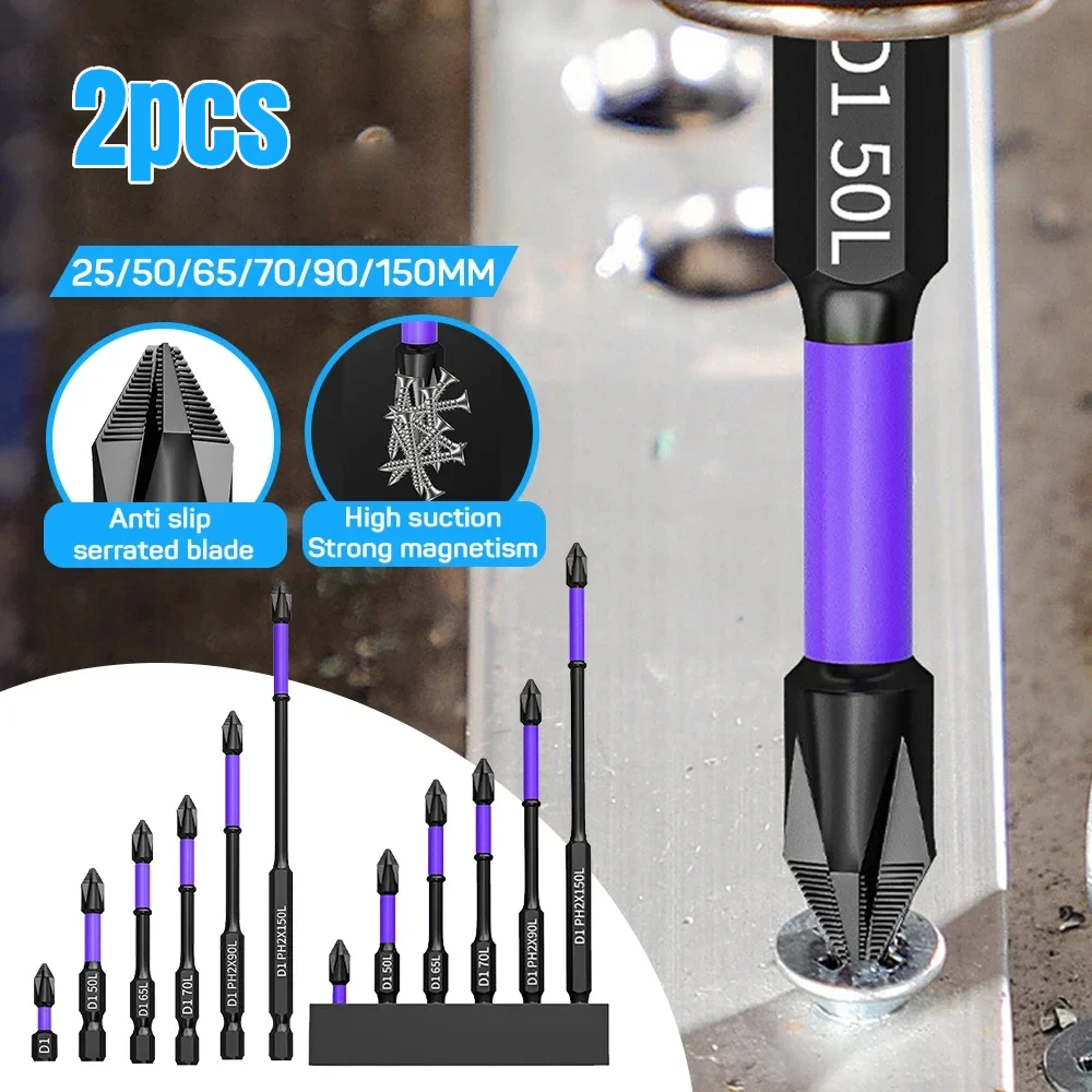 2pcs-Non-slip-Cross-Screwdriver-Set-PH2-Magnetic-Batch-Head-PH2 ...