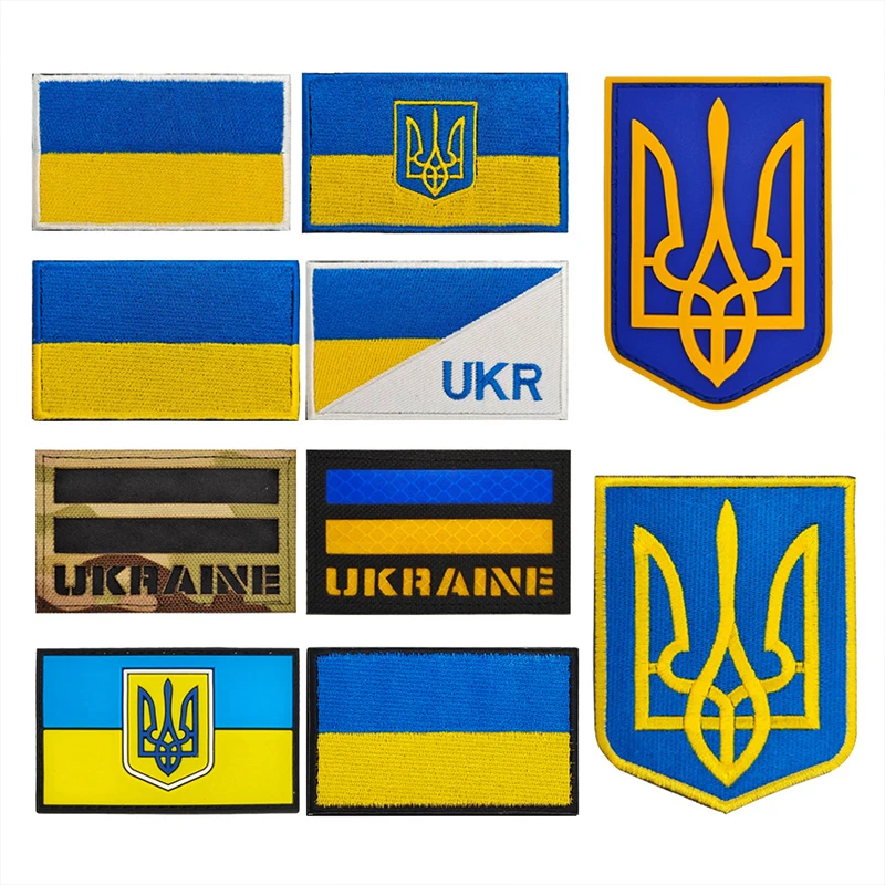 Ukraine-Flag-Shield-Embroidered-PVC-Patches-Ukrainian-States-Tactical ...