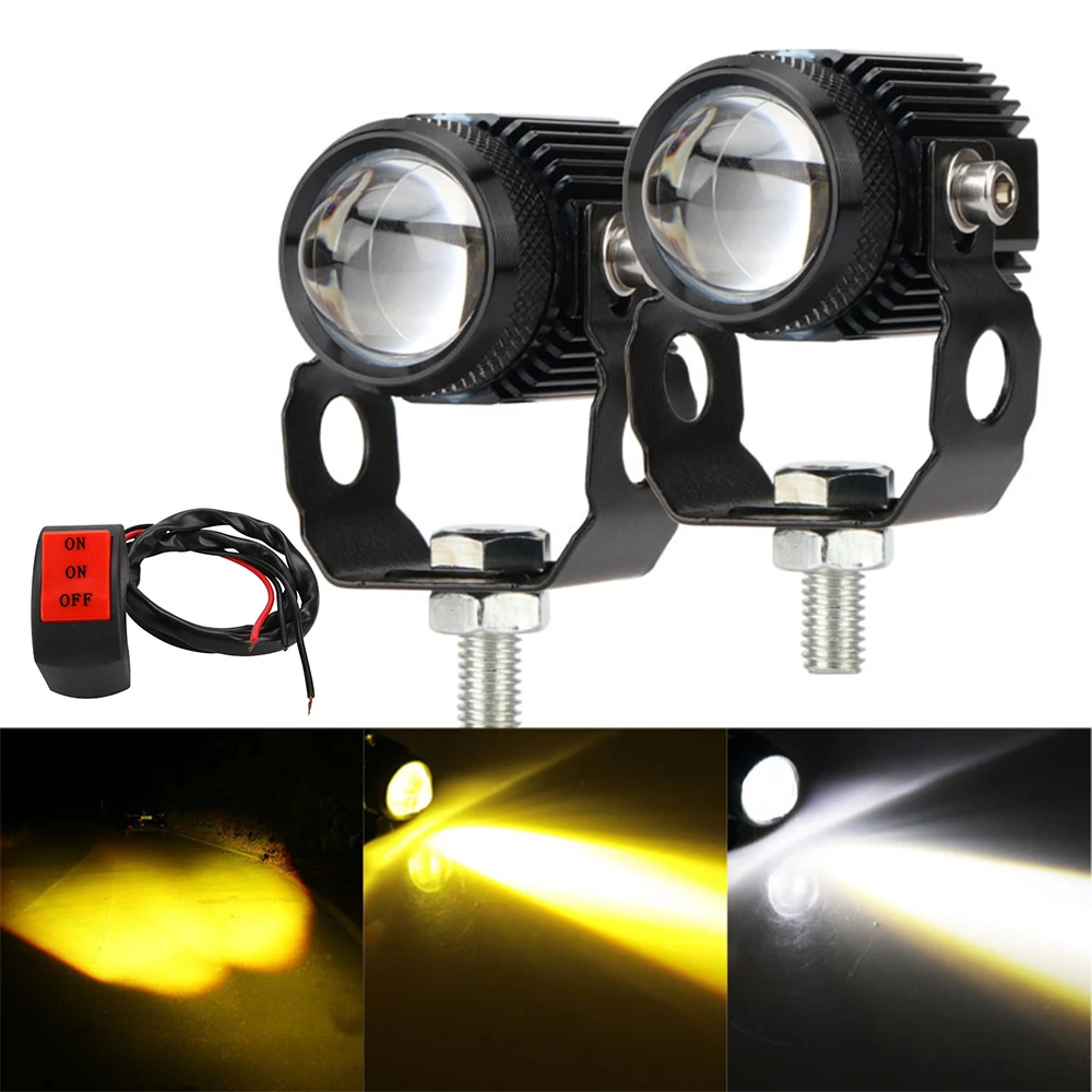 2pcs-LED-motorcycle-laser-bulb-With-lens-Super-bright-Led-Spotlight ...