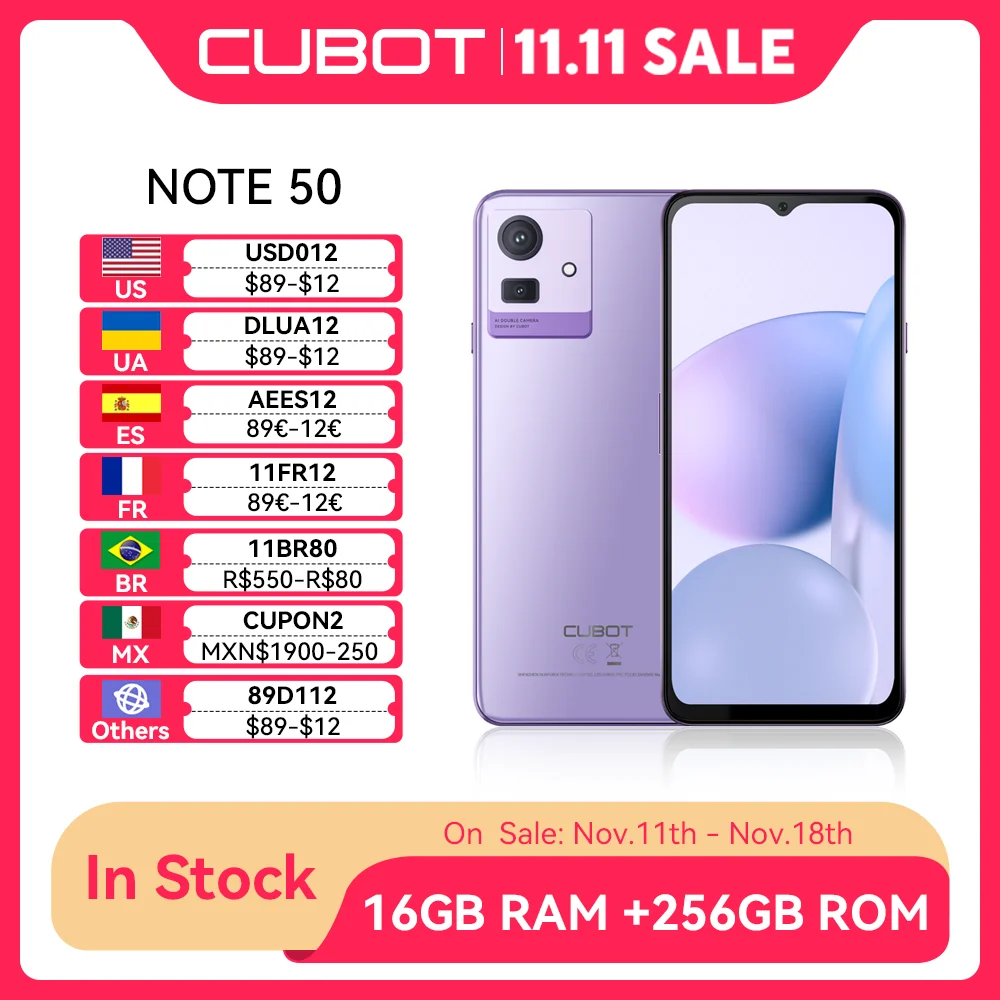 Cubot-NOTE-50-Smartphone-Android-13-16GB-RAM-8GB-8GB-Extended-256GB-ROM ...