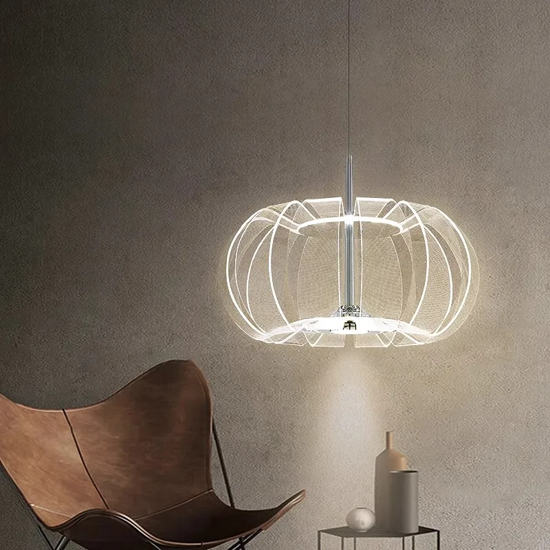 Modern-Simple-Round-Led-Chandelier-Light-Luxury-Acrylic-Bedroom-Pendant ...