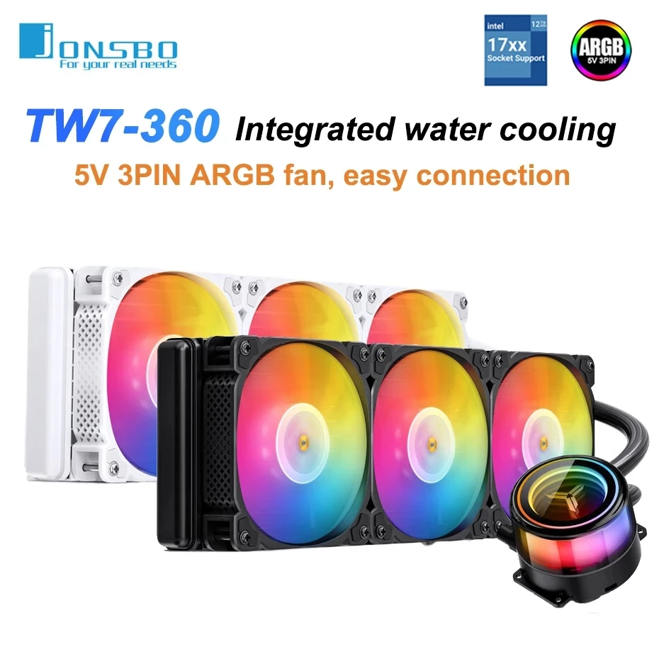 Jonsbo água de refrigeração radiador TW7 360 preto/branco fantasma ...
