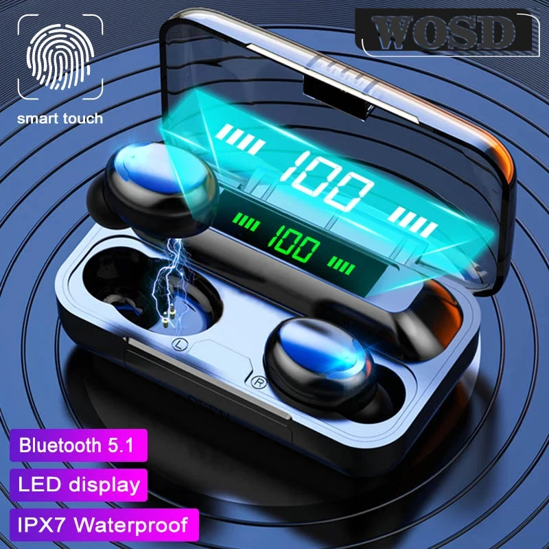 Auriculares TWS inalámbricos por Bluetooth, audífonos deportivos estéreo impermeables con gancho ...