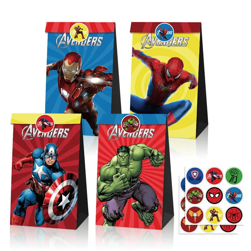 12-48Pcs-Superhero-Spiderman-Goodie-Gift-Bag-with-Stickers-The-Avengers ...