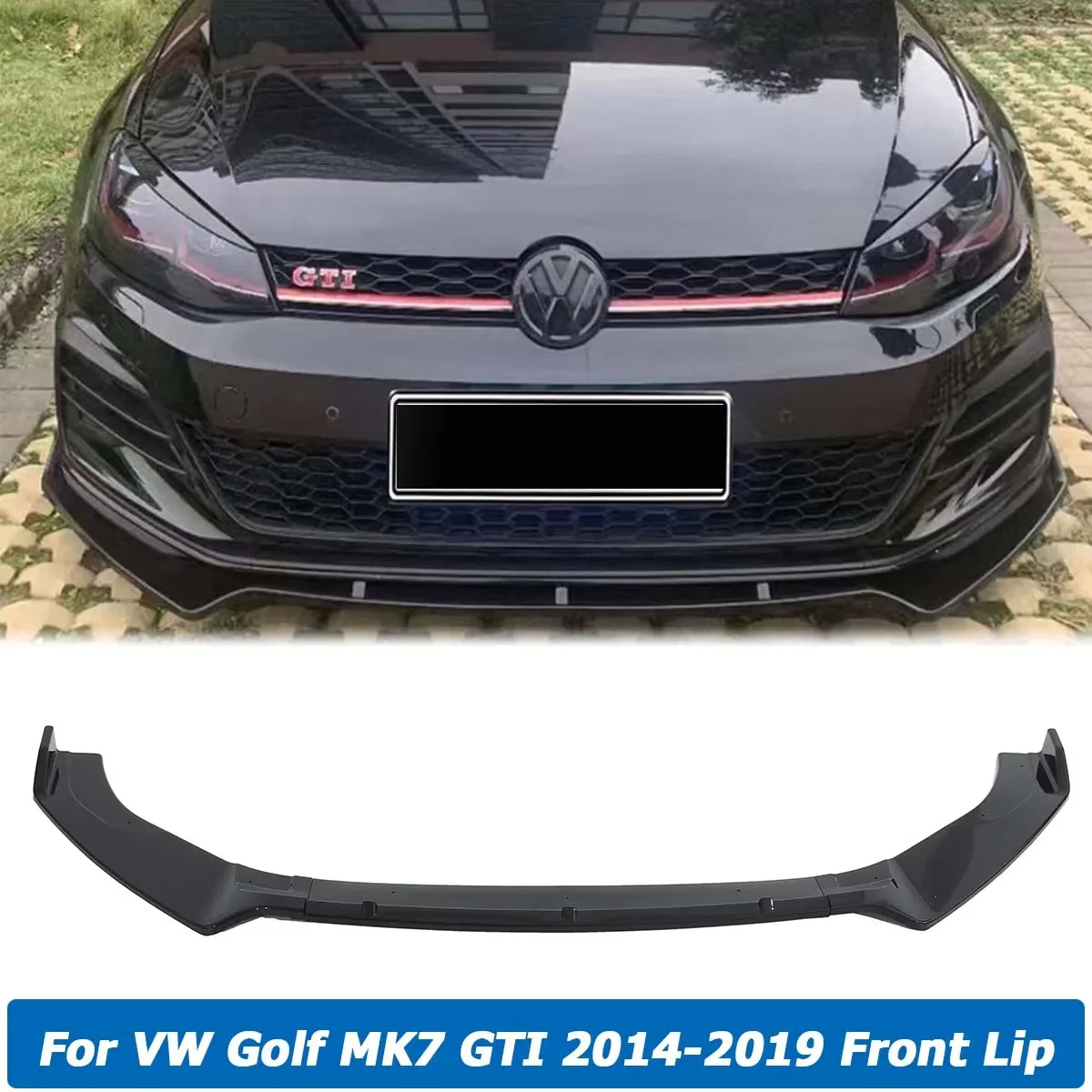 3PCS-For-Volkswagen-VW-GOLF-7-MK7-GTI-Front-Bumper-Lip-Spoiler-Side ...