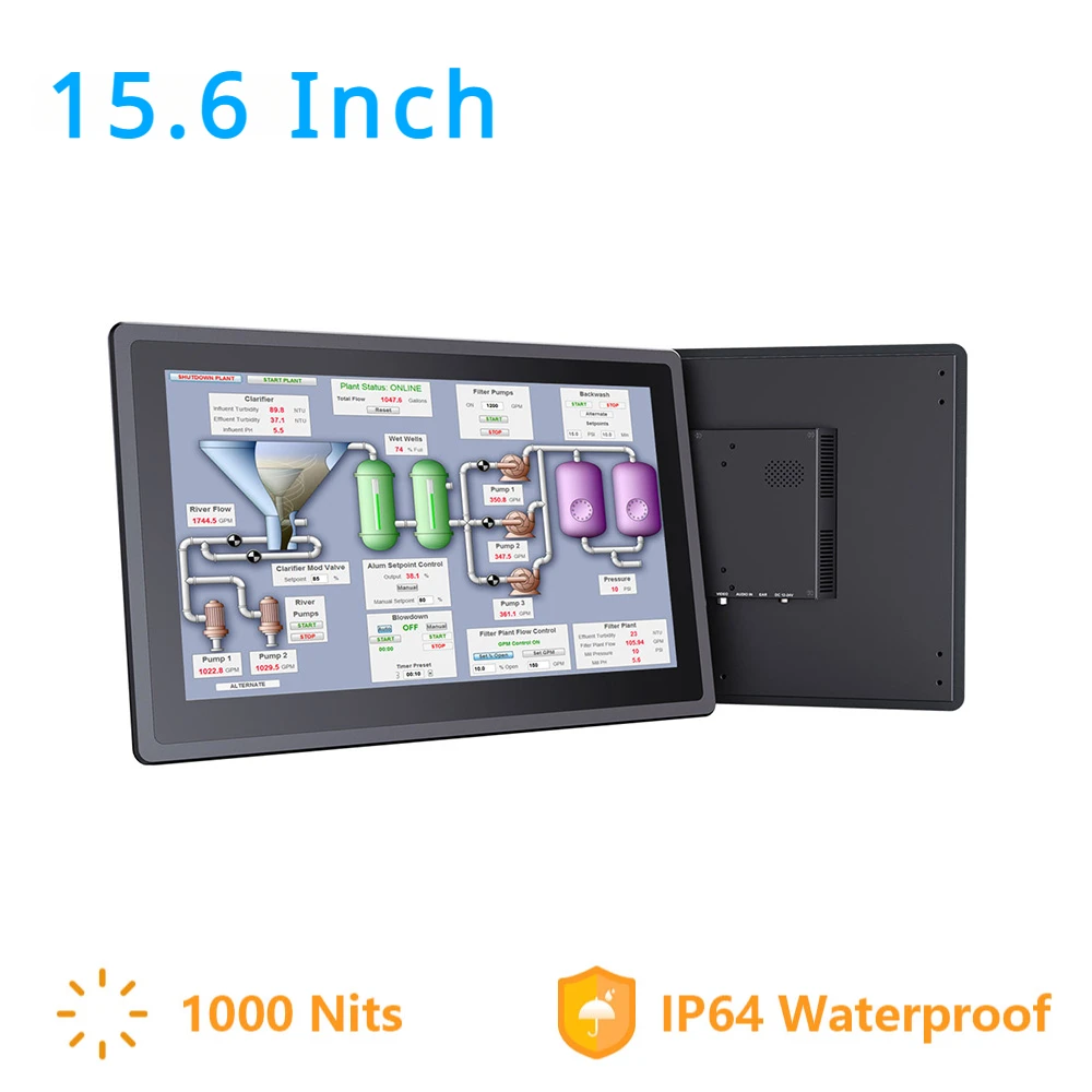 Industrial-Screen-Panel-Monitor-LCD-Display-Touch-IP64-Waterproof-15-6 ...