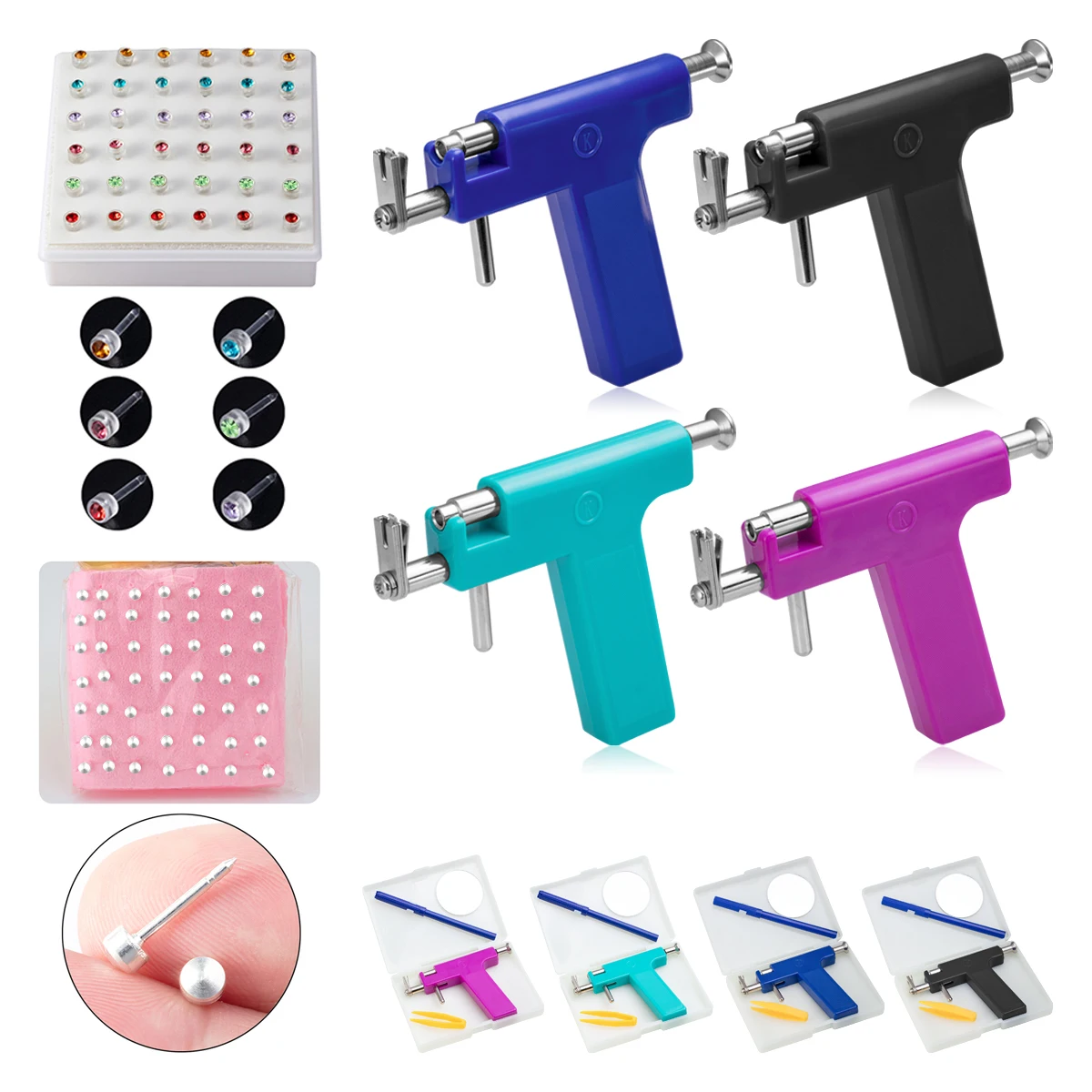 4mm-Ear-Piercing-Gun-Professional-Ear-Piercing-Kit-Reusable-Body-Nose ...
