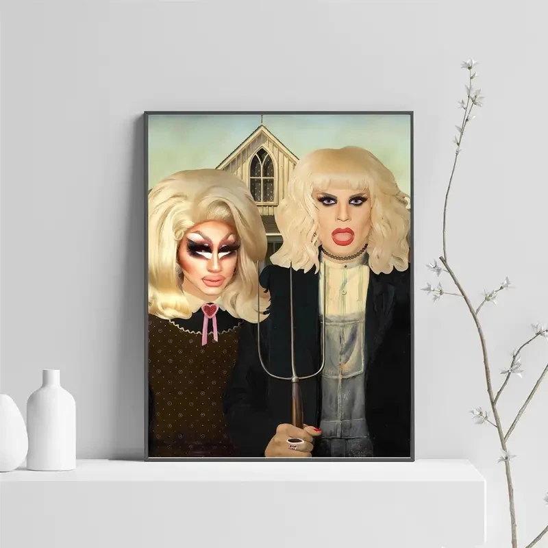 American-Gothic-Drag-Queen-Canvas-Prints-Halloween-Queen-Cosplay-Wall ...