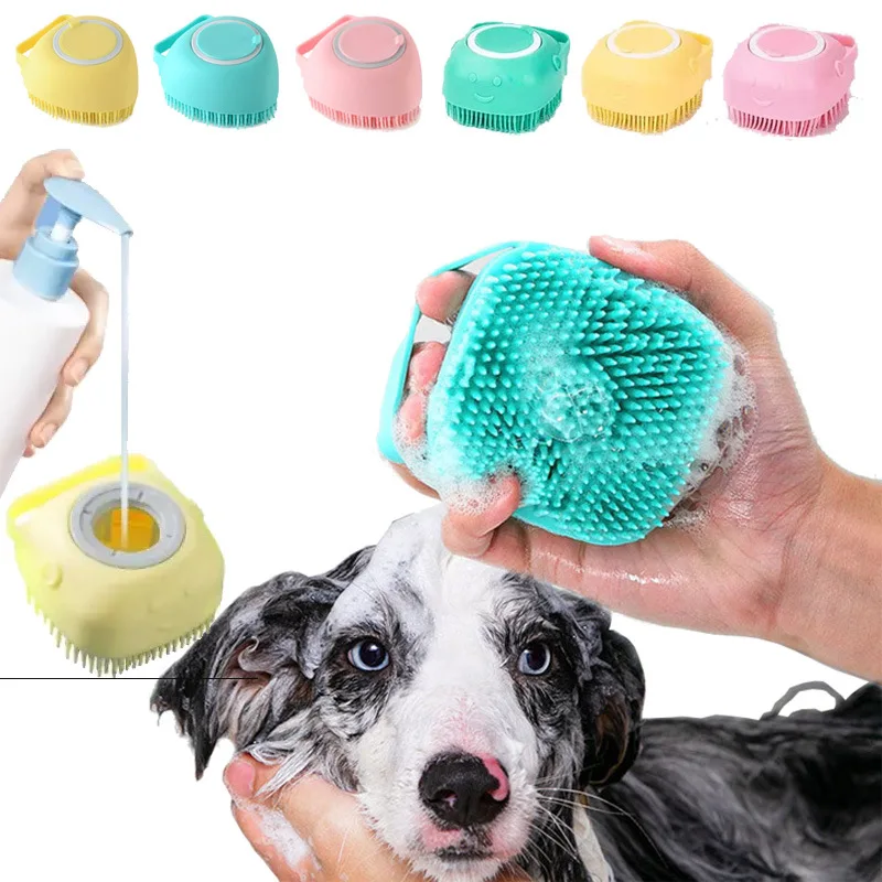 Silicone-Pet-Bath-Brush-for-Puppy-Dogs-2-in-1-Pet-Bath-Brush-Soft ...