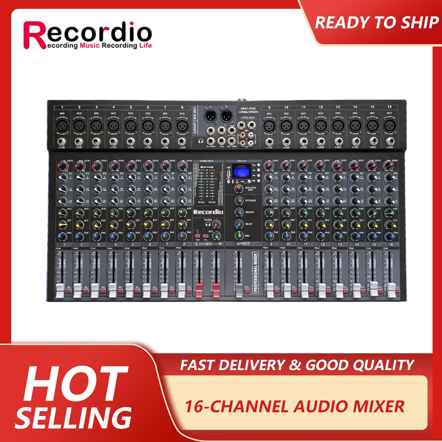 GAX-ET16-Professional-16-Channel-Mixer-Single-Output-Blueteeth-With ...