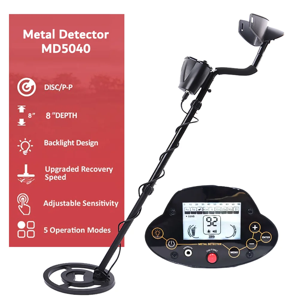 MD-5040-Metal-Detector-underground-Depth-Gold-Detector-pointer-IP68 ...