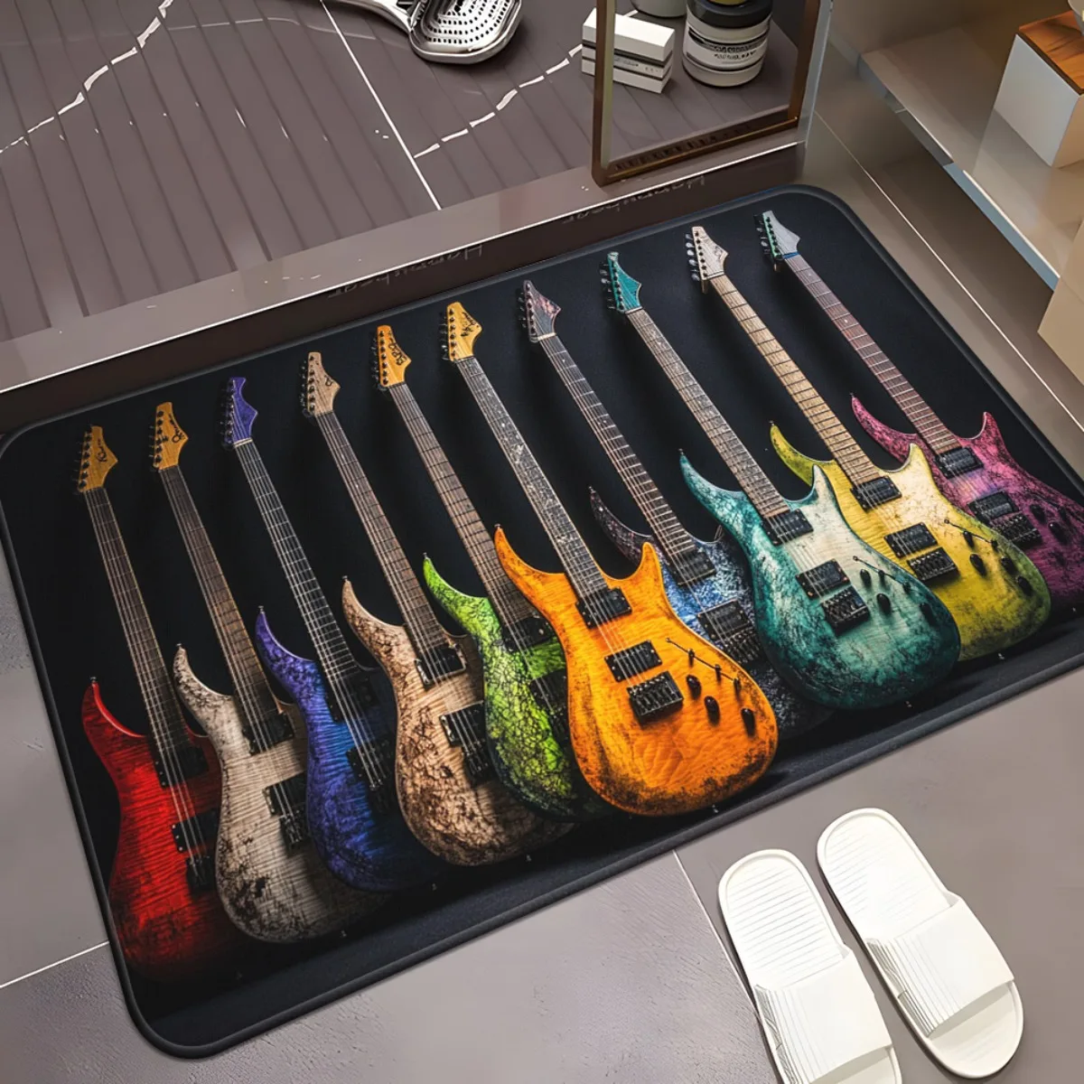 1pc Colorful electric guitar collection doormat music themed non slip ...