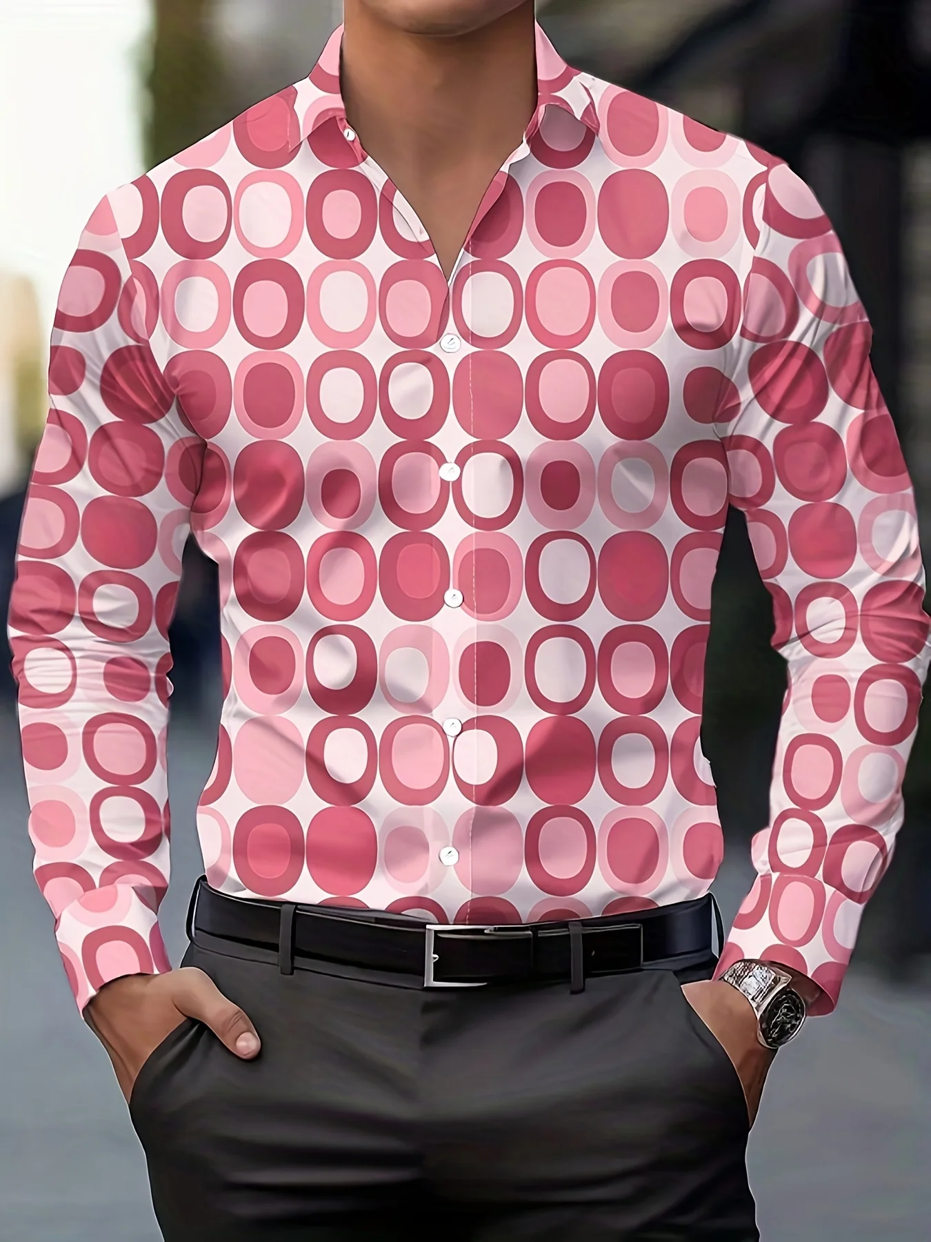 Men's Shirt Spring and Autumn New Long Sleeve Shirt with Turned Collar ...