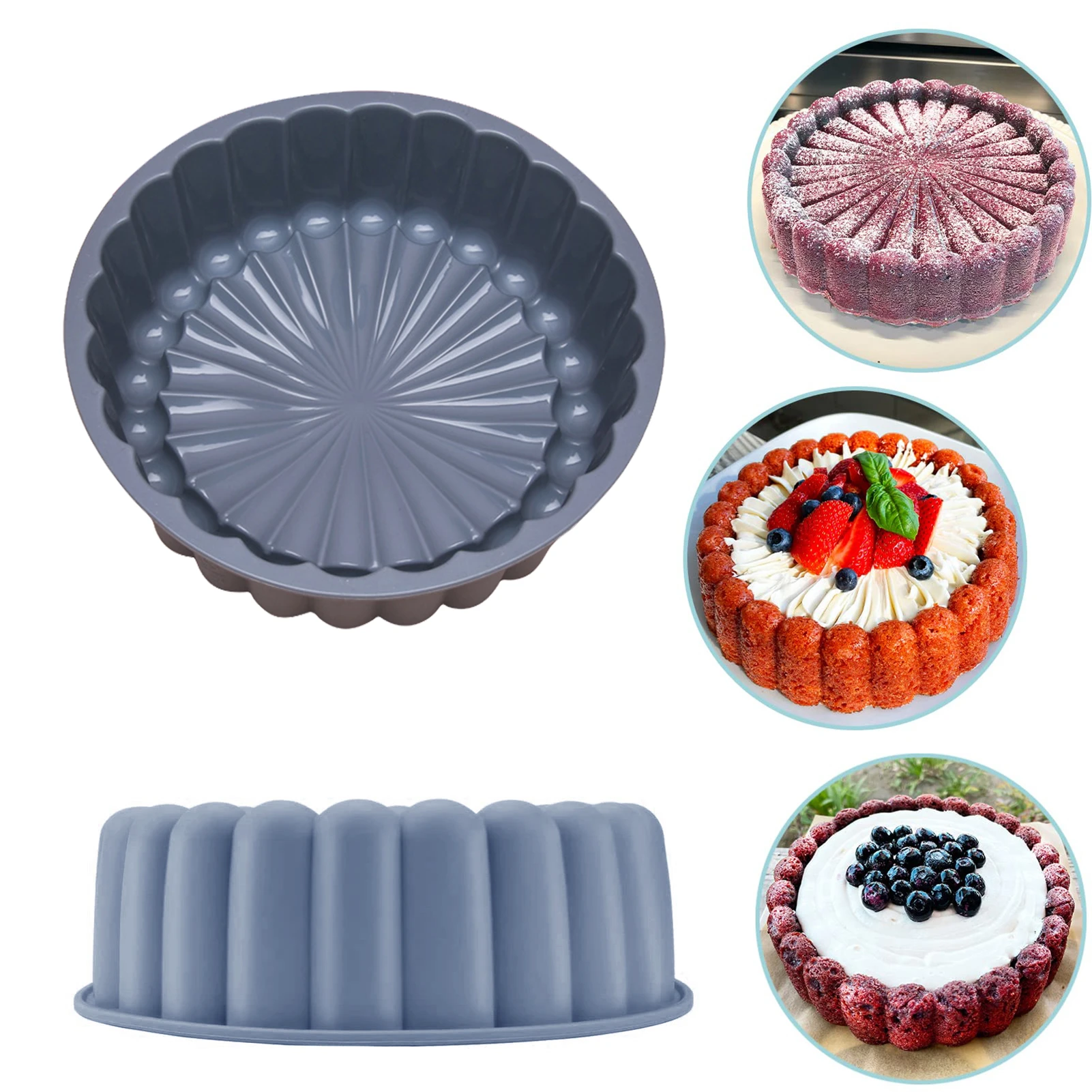 Round Silicone Charlotte Cake Pan Strawberry Shortcake