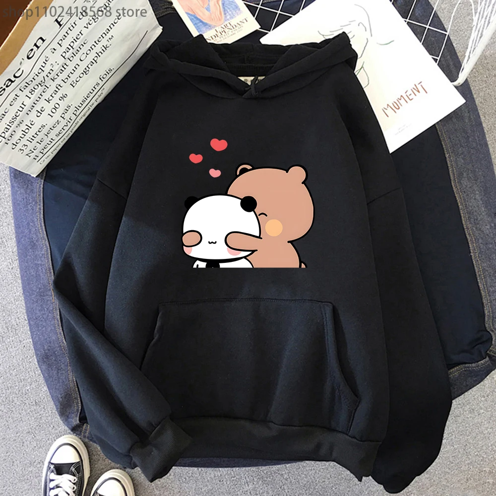 Panda Bear Hoodies Cartoon Bubu Dudu Graphic Sweatshirt Women Clothes ...