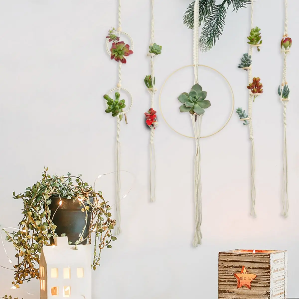 5Pcs-Garden-Pendants-Decorated-Basket-Garden-Green-Flower-Pot-Air-Plant ...