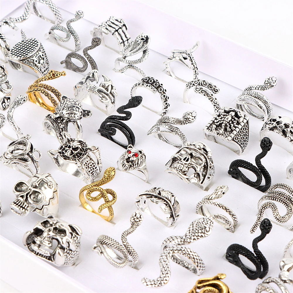 Snake Ring Men Jewelry | Rings Snake Men Women | Ring Men Punk Lot ...