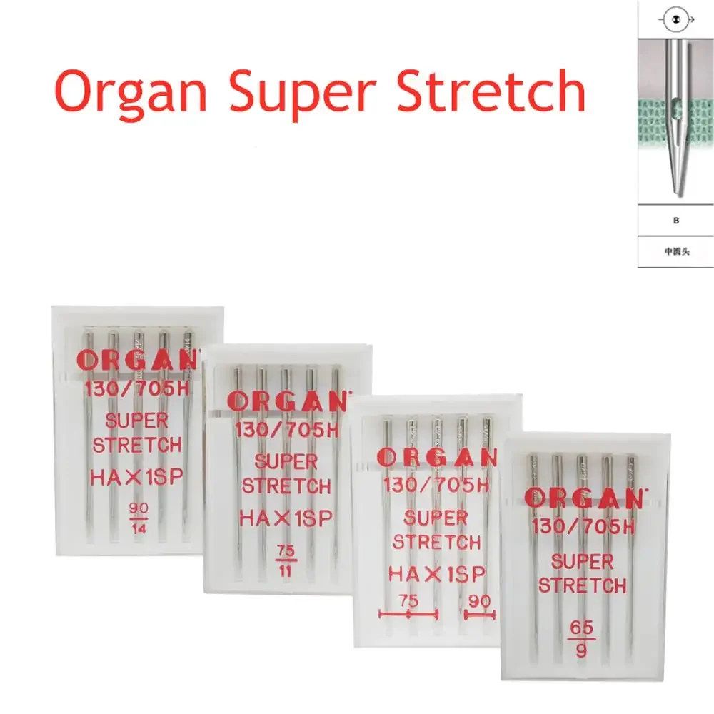 Organ-Domestic-Sewing-Machine-Needles-Super-Stretch-HAX1SP-Flat-Sided-Needles-For-Elastic ...