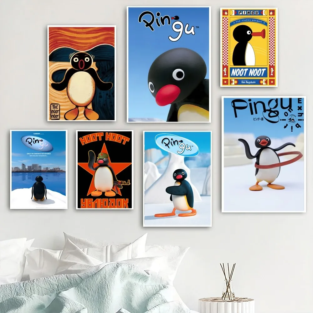 Cartoon-P-Pingu-Penguin-Cute-Poster-Home-Room-Decor-Livingroom-Bedroom ...