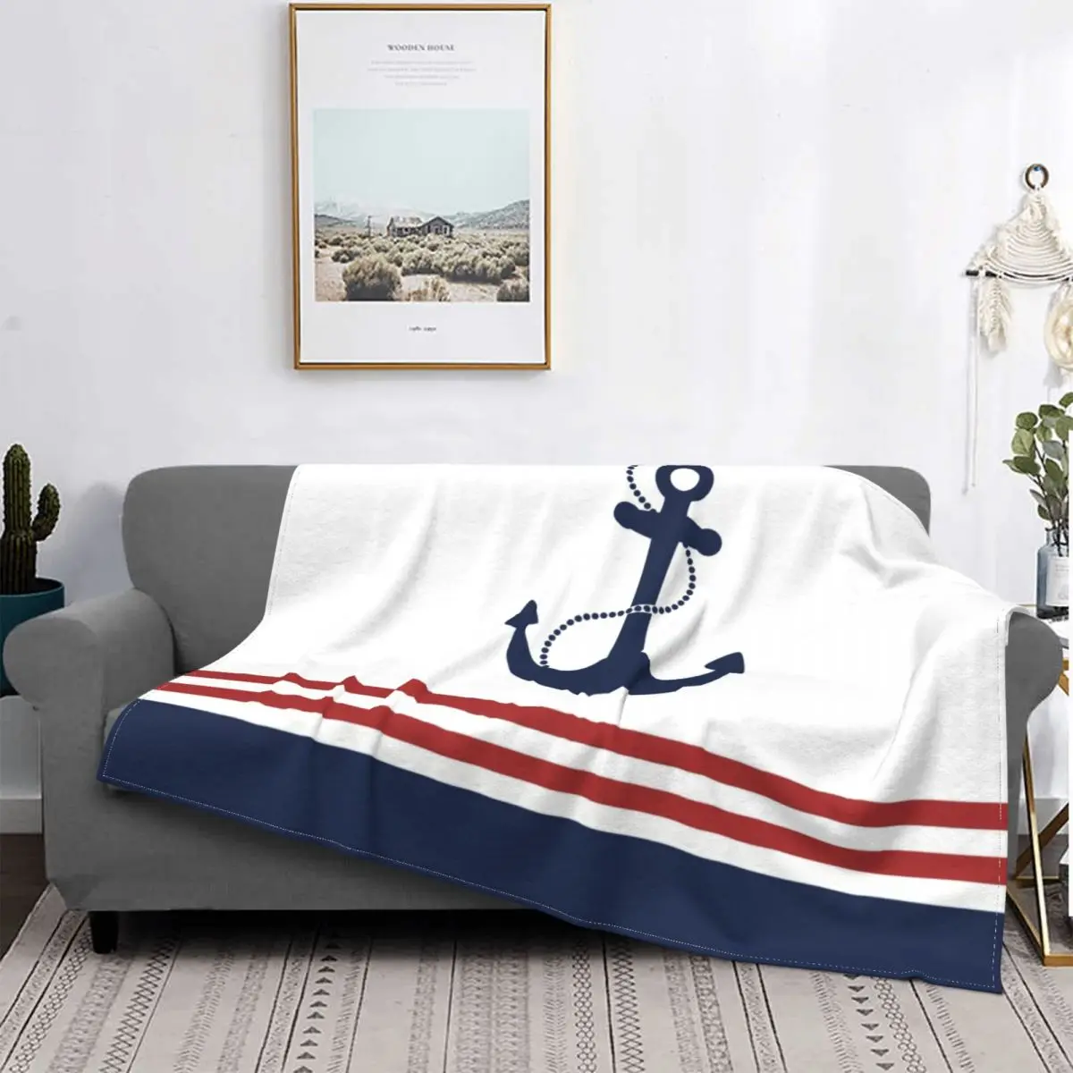 Nautical-Anchor-Knitted-Blankets-Fuzzy-Throw-Blankets-Bedroom-Sofa ...
