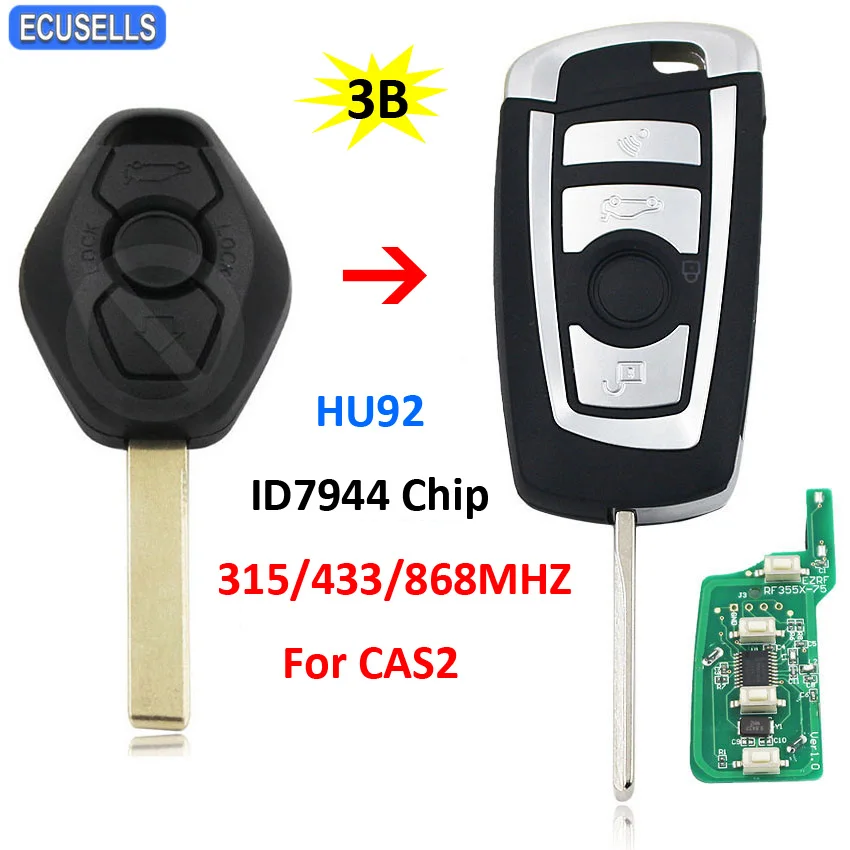 Modified Folding Flip Remote Car Key For Bmw Cas2 1 3 5 6 Series X5 E93 ...