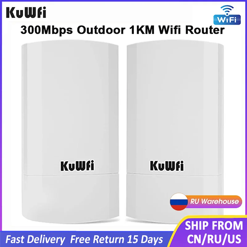 KuWfi-Router1KM-300Mbps-Router-inal-mbrico-Kit-de-enrutador-CPE-para ...