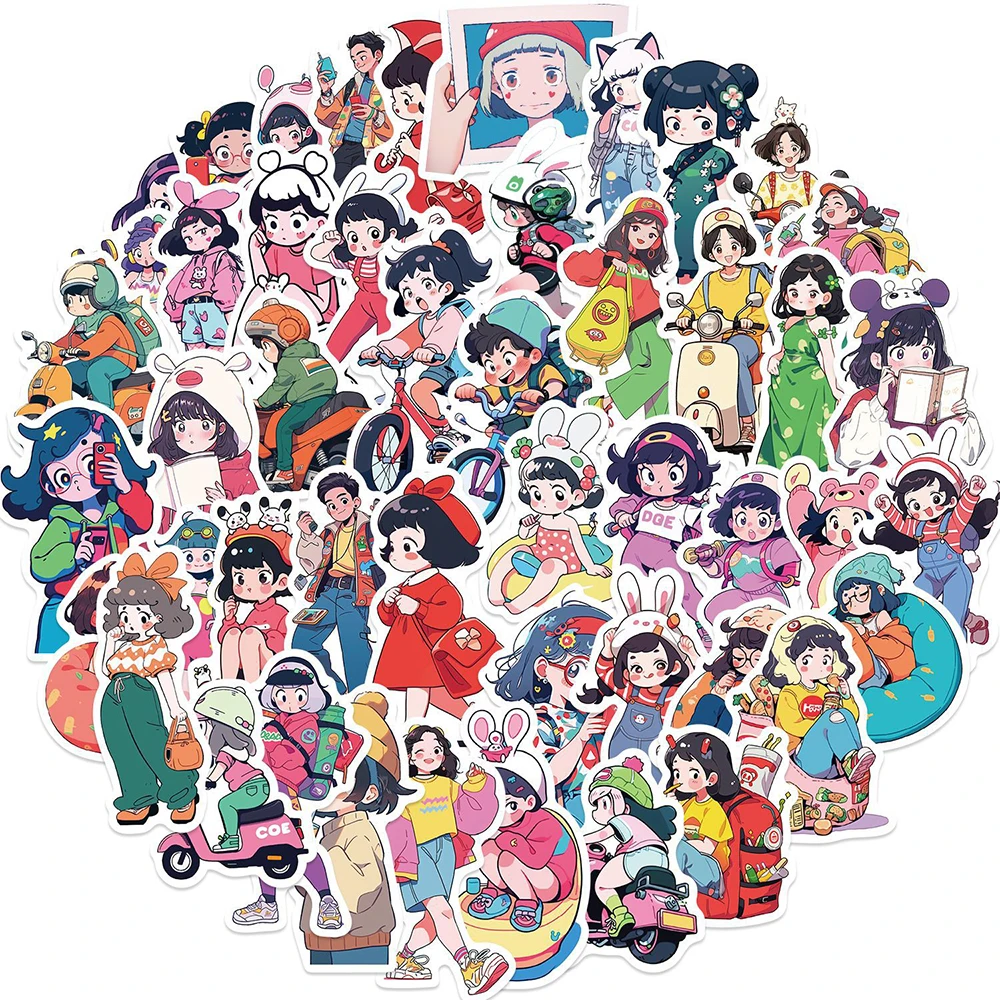 10-30-50pcs-Cute-Anime-Cartoon-Girl-Aesthetic-Stickers-Decals-DIY ...