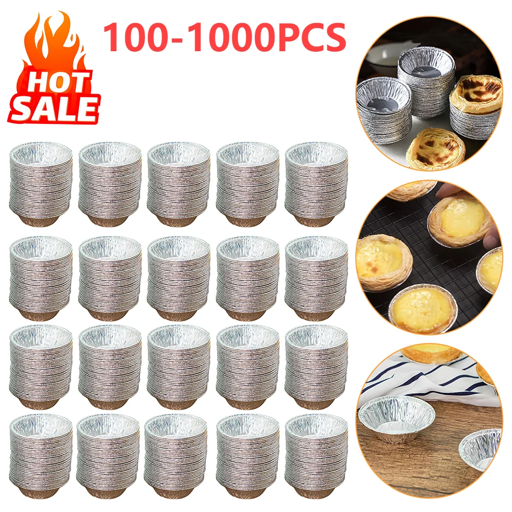 100-1000Pcs-Pan-Pie-Tin-Reusable-Aluminum-Foil-Baking-Cup-Tart-Pan ...