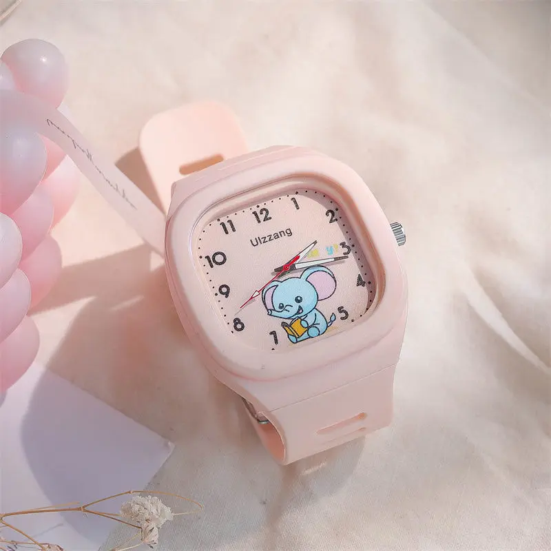New Lovely Kids Watch Square Luminous Watch Fashion Silicone Sports ...