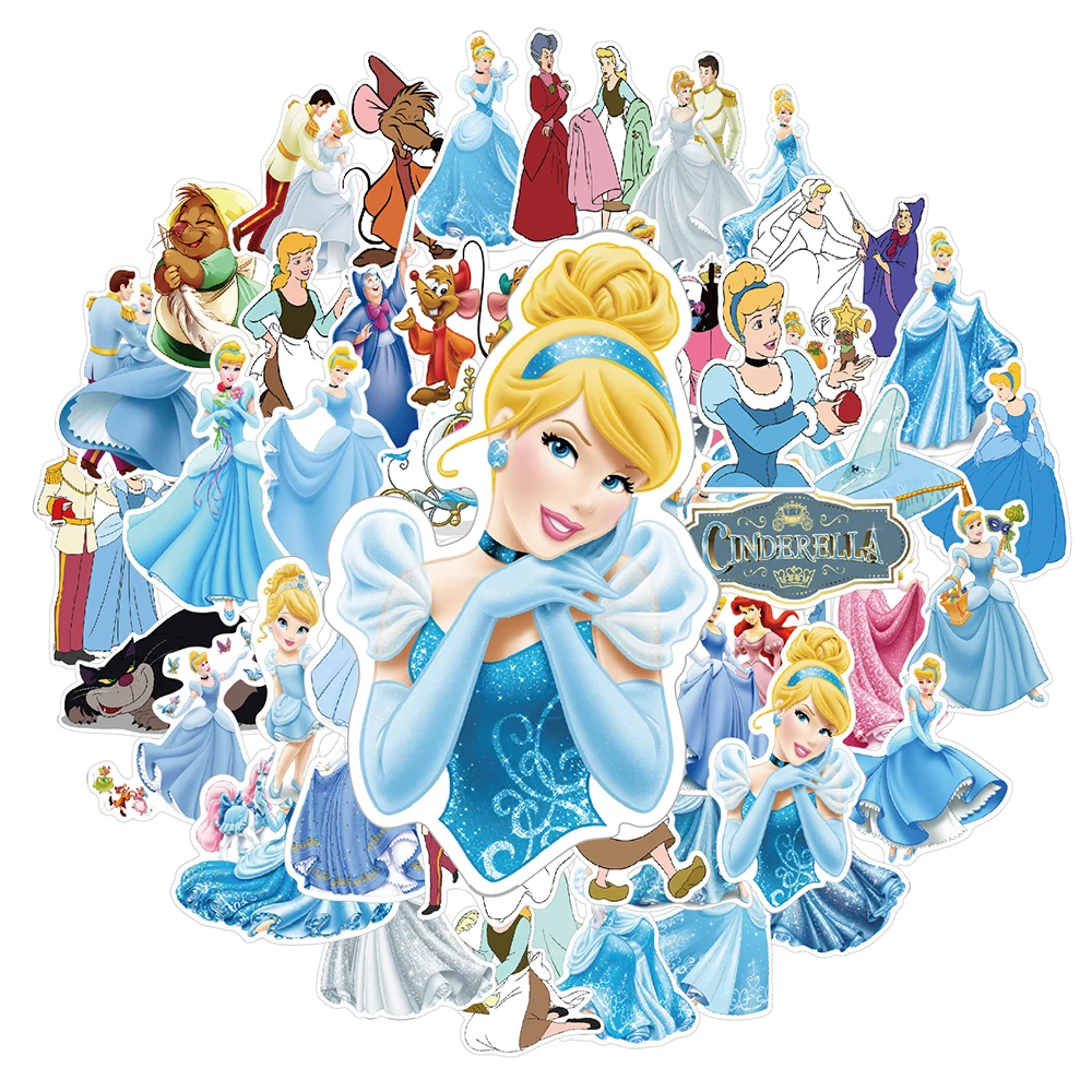 10-30-50pcs-Kawaii-Cartoon-Cinderella-Stickers-Disney-Princess-Decals ...