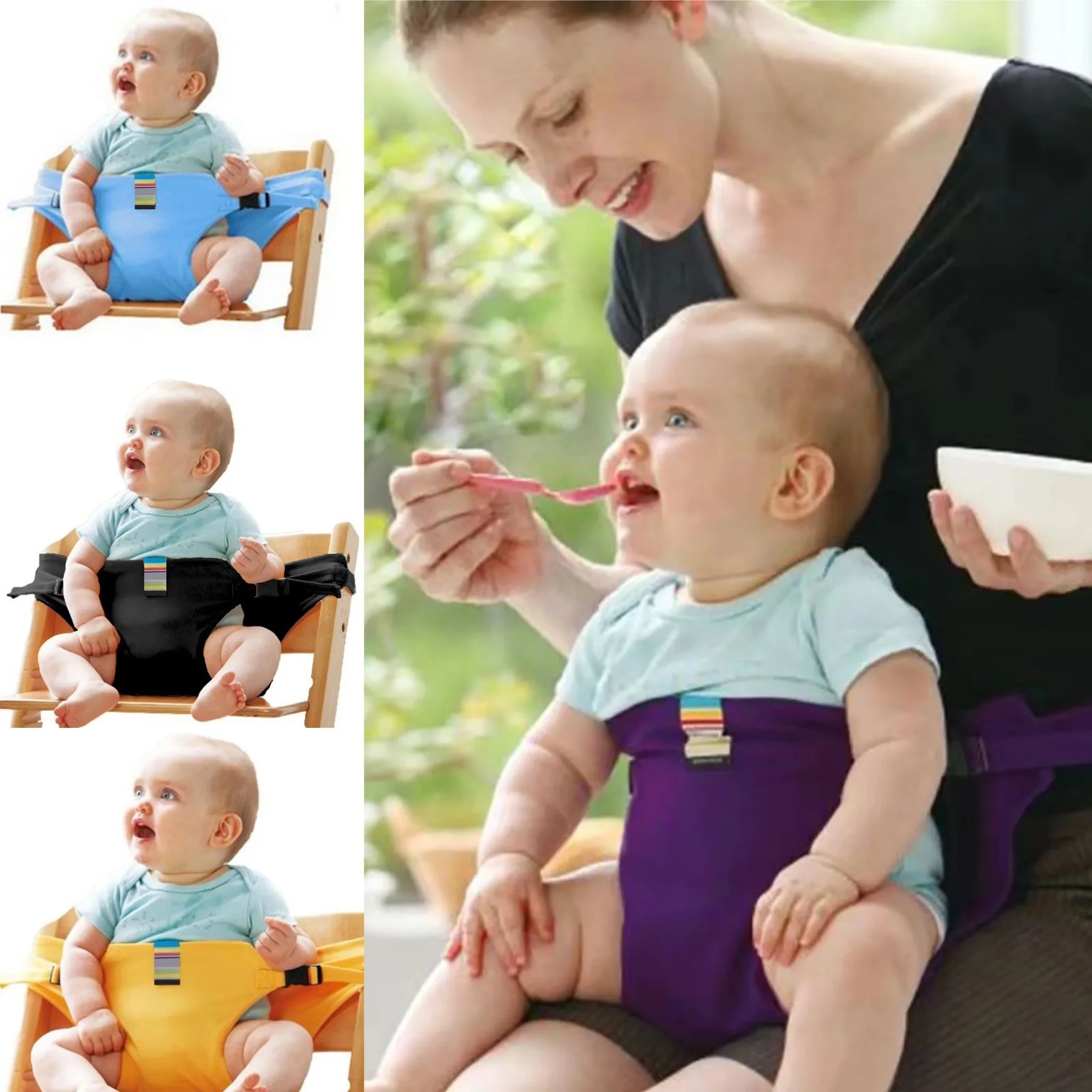 Folding Baby High Seat Strap Portable Kids Baby Chair Travel Washable ...