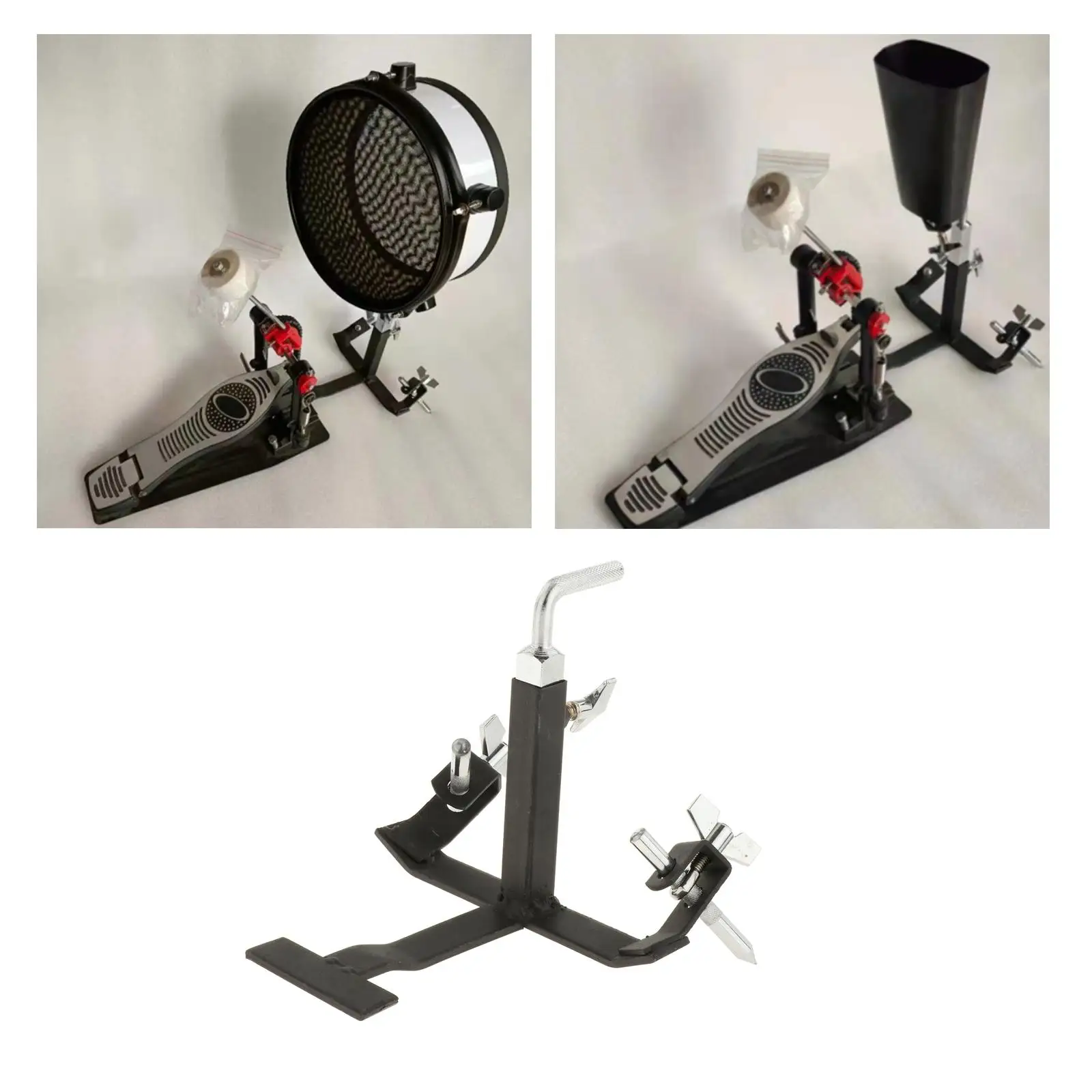 Cowbell-Pedal-Foot-Bracket-Drum-Cymbal-Stand-Percuss-o-Cowbell-Drum ...