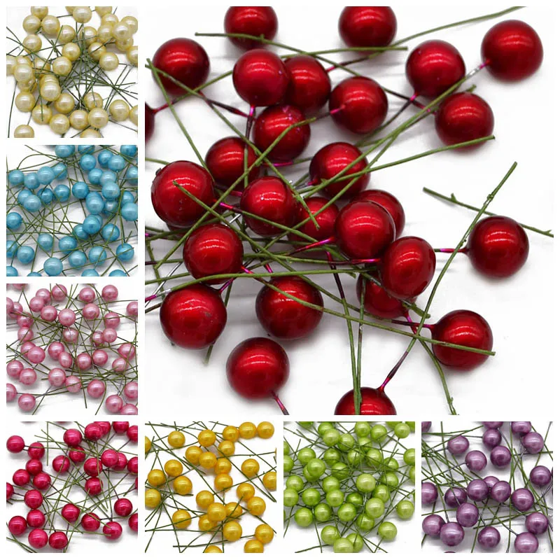 100Pcs Mini Stamen Flower Small Berries Pearl Beads DIY Craft Gift Box ...