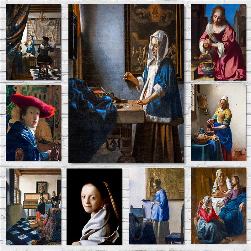 Nederlandse Genre Schilder Johannes Vermeer Werkt Poster Vintage ...