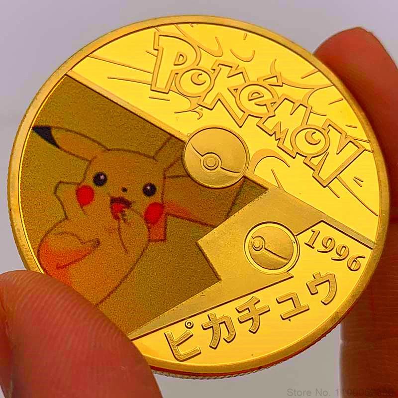 Monedas de Pokémon de Metal chapado en oro, colección de arte, regalo ...
